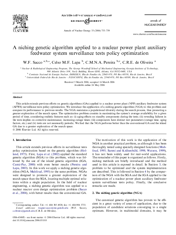 Parallel Island Genetic Algorithm Applied To A Nuclear Power Plant 5548