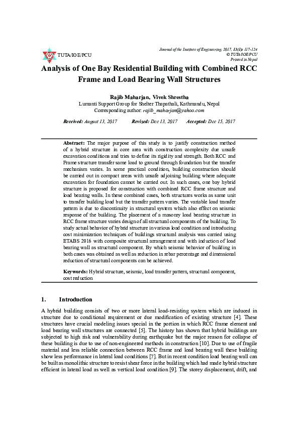 (PDF) Analysis of One Bay Residential Building with Combined RCC Frame ...