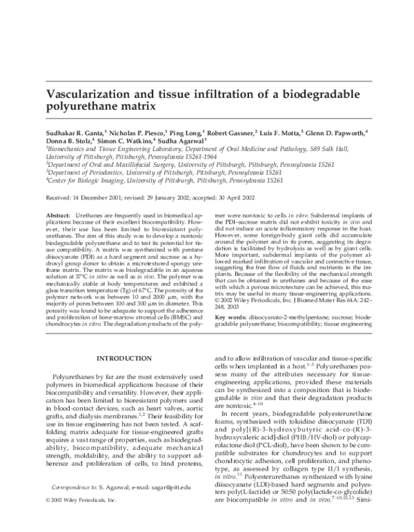 (PDF) Vascularization and tissue infiltration of a biodegradable ...