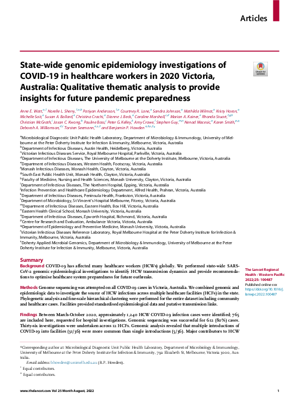 (PDF) State-wide genomic epidemiology investigations of COVID-19 in ...