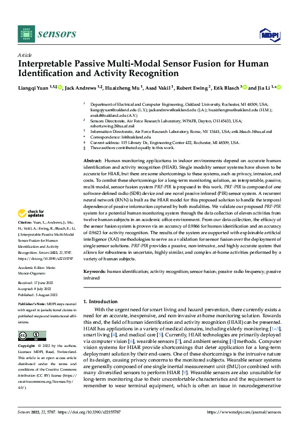 (PDF) Interpretable Passive Multi-Modal Sensor Fusion for Human Identification and Activity ...