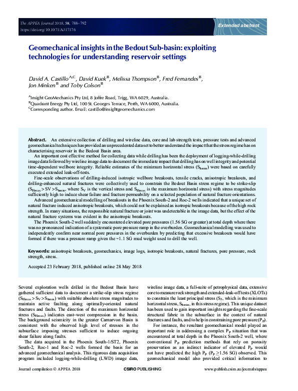 (PDF) Geomechanical insights in the Bedout Sub-basin: exploiting ...