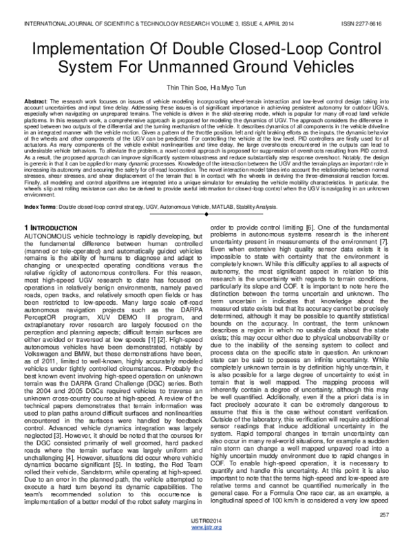 (PDF) Implementation Of Double Closed-Loop Control System For Unmanned Ground Vehicles