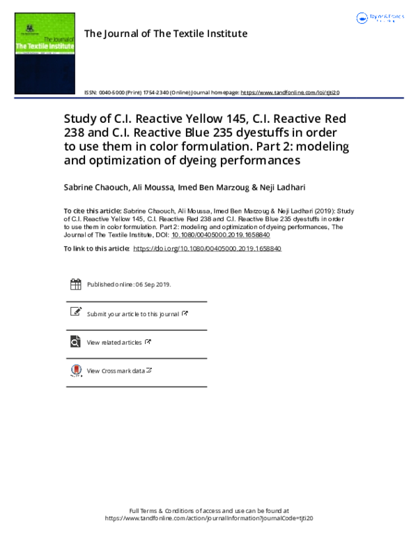 (PDF) Study of C.I. Reactive Yellow 145, C.I. Reactive Red 238, and C.I ...