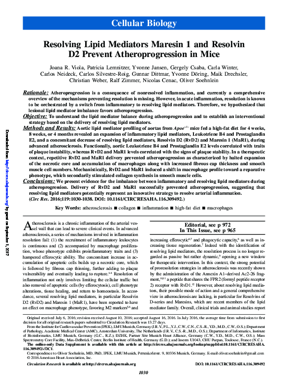 (PDF) Resolving Lipid Mediators Maresin 1 and Resolvin D2 Prevent ...