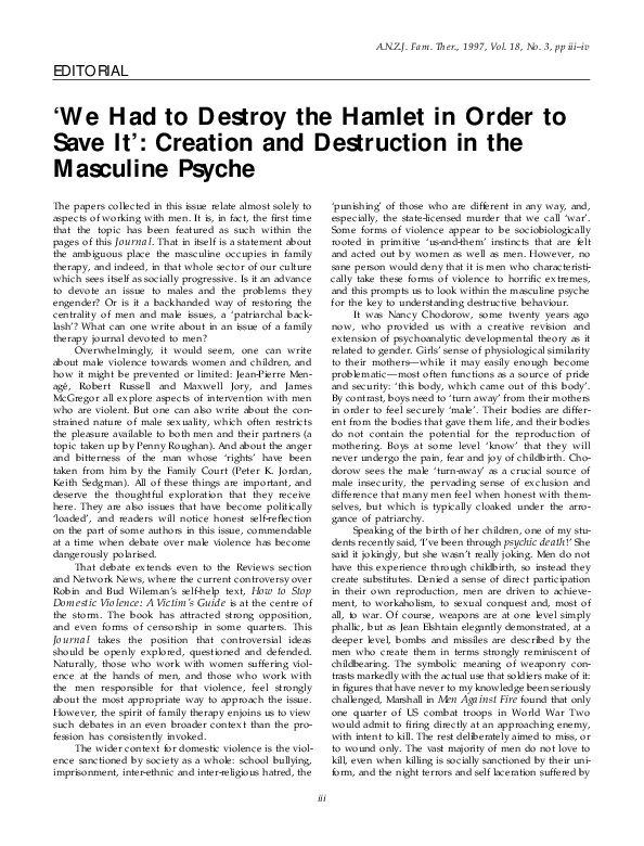 (PDF) Editorial: ‘We had to Destroy the Hamlet in Order to Save It ...