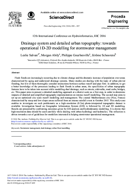 (PDF) Drainage System and Detailed Urban Topography: Towards ...