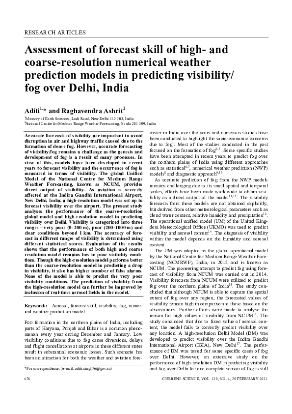(PDF) Assessment of Forecast Skill of High- and Coarse-Resolution ...