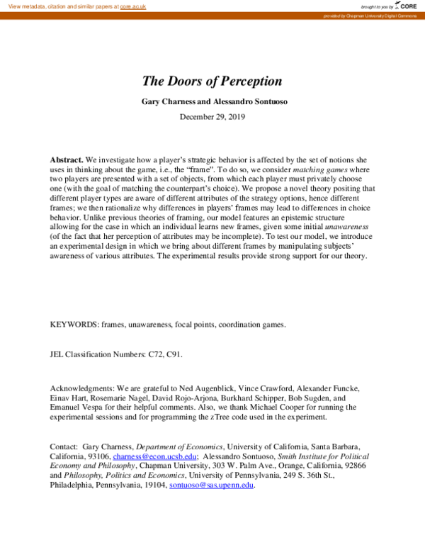 (PDF) The Doors of Perception