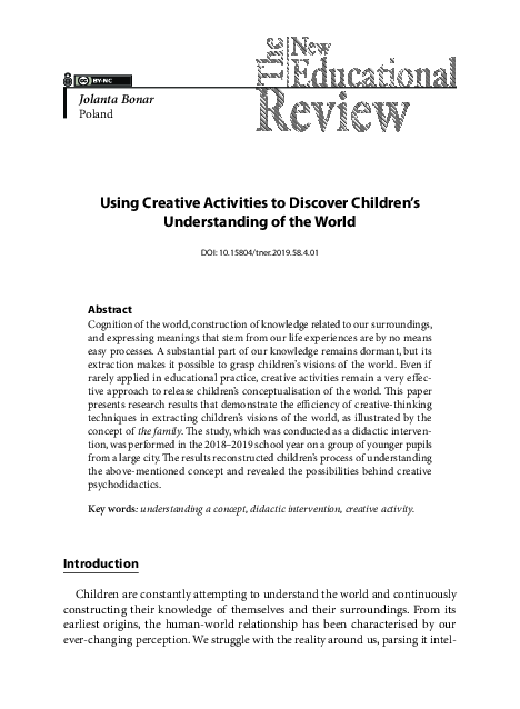 (PDF) Using Creative Activities to Discover Children’s Understanding of ...