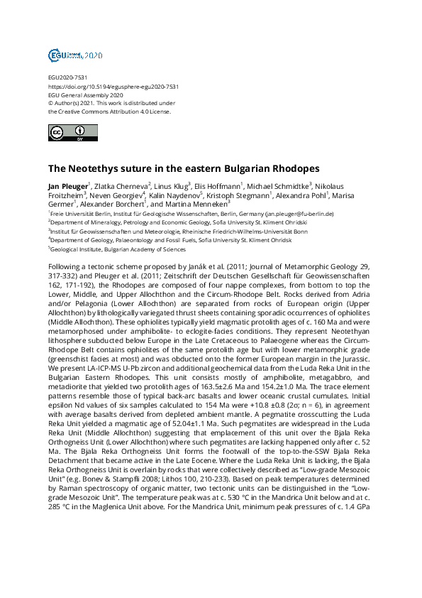 (PDF) The Neotethys suture in the eastern Bulgarian Rhodopes