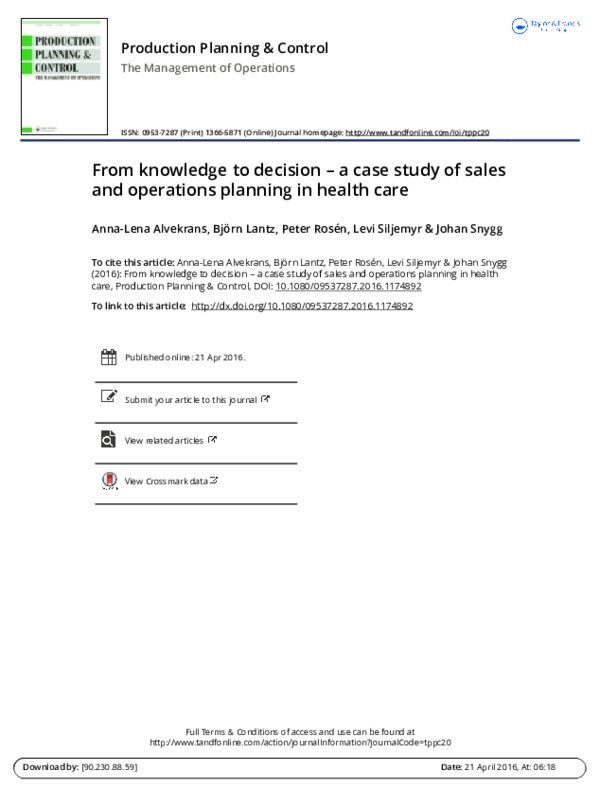 (PDF) Production Planning & Control The Management of Operations