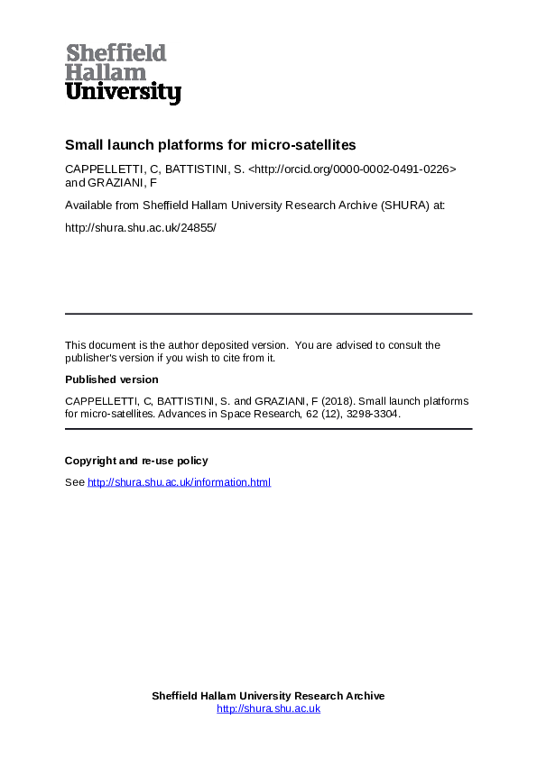 (PDF) Small launch platforms for micro-satellites