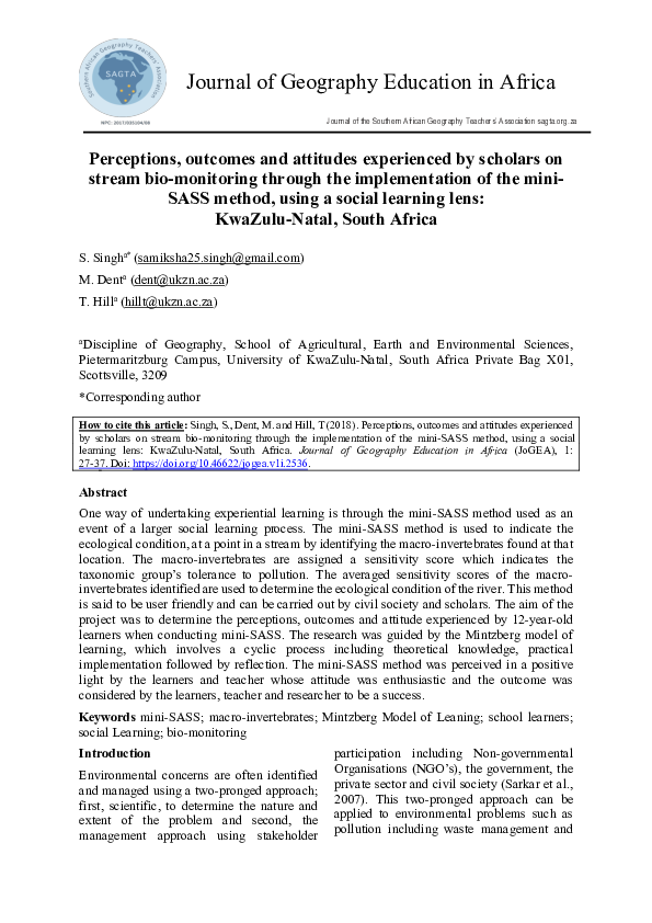 (PDF) Perceptions, outcomes and attitudes experienced by scholars on ...