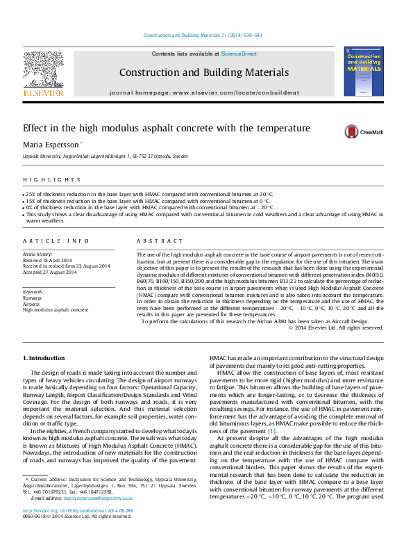 (PDF) Effect in the high modulus asphalt concrete with the temperature