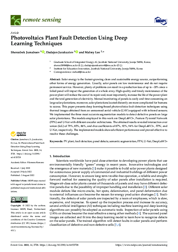 Pdf Photovoltaics Plant Fault Detection Using Deep Learning Techniques 1776