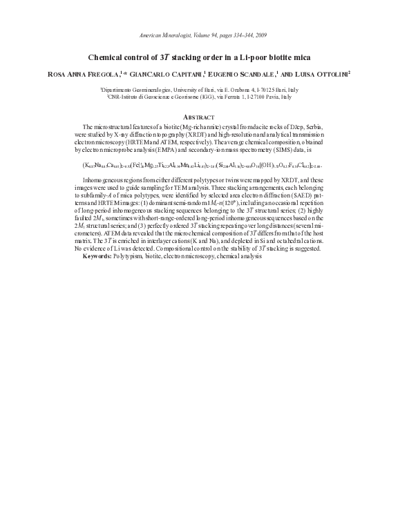 (PDF) Chemical control of 3T stacking order in a Li-poor biotite mica ...
