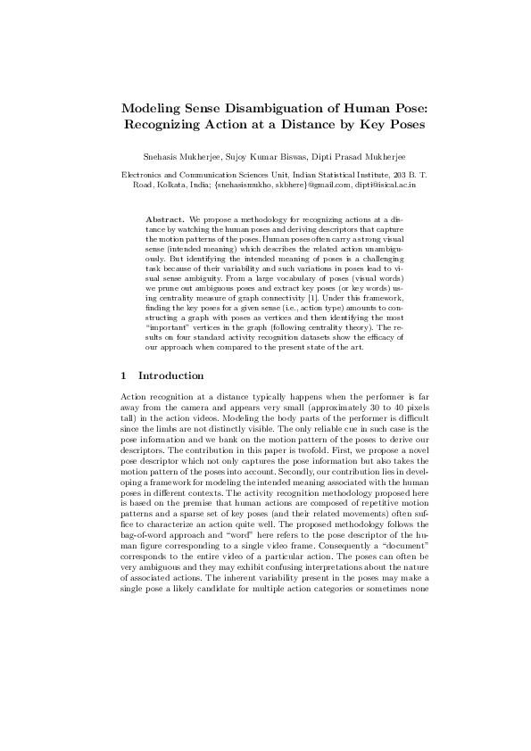 (PDF) Modeling Sense Disambiguation of Human Pose: Recognizing Action ...