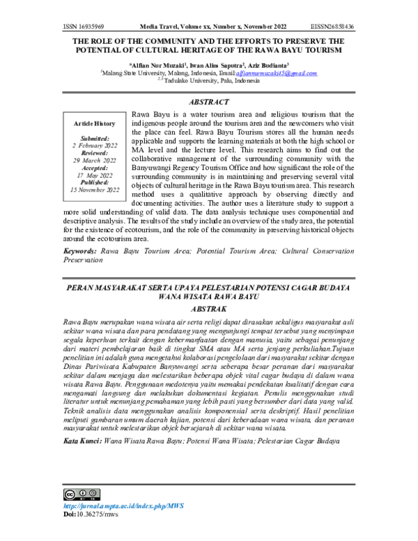 (PDF) The Role of The Community and The Efforts to Preserve The ...