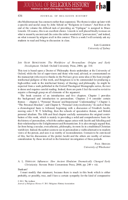 (PDF) The Worldview of Personalism: Origins and Early Development - By ...