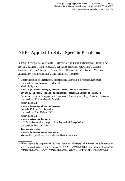 (PDF) NEPs Applied to Solve Specific Problems