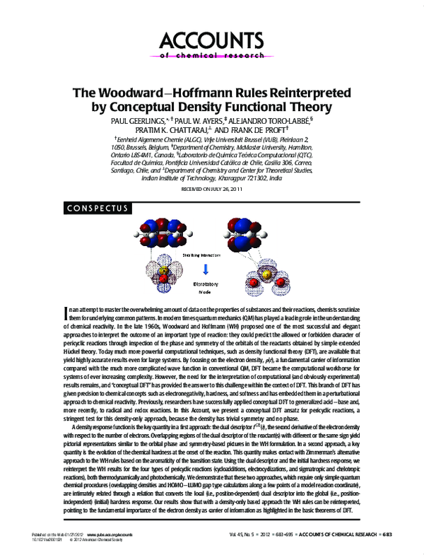 (PDF) The Woodward–Hoffmann Rules Reinterpreted by Conceptual Density Functional Theory