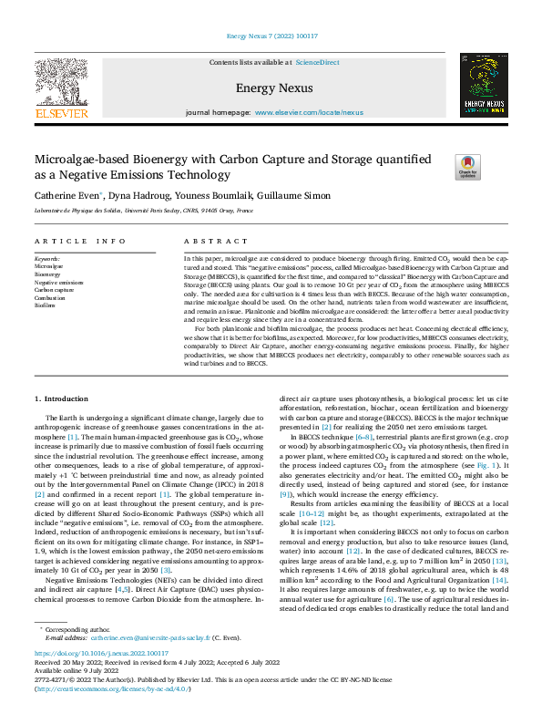 (PDF) Microalgae-based Bioenergy with Carbon Capture and Storage ...