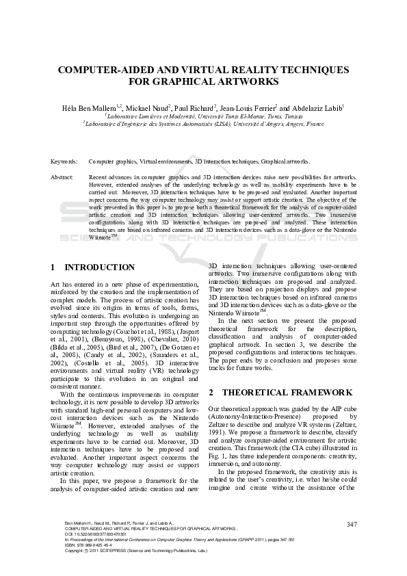(PDF) Computer-Aided and Virtual Reality Techniques for Graphical Artworks