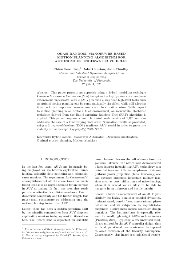 (PDF) Quasi-random, manoeuvre-based motion planning algorithm for ...