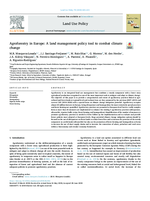 (PDF) Agroforestry in Europe: A land management policy tool to combat ...