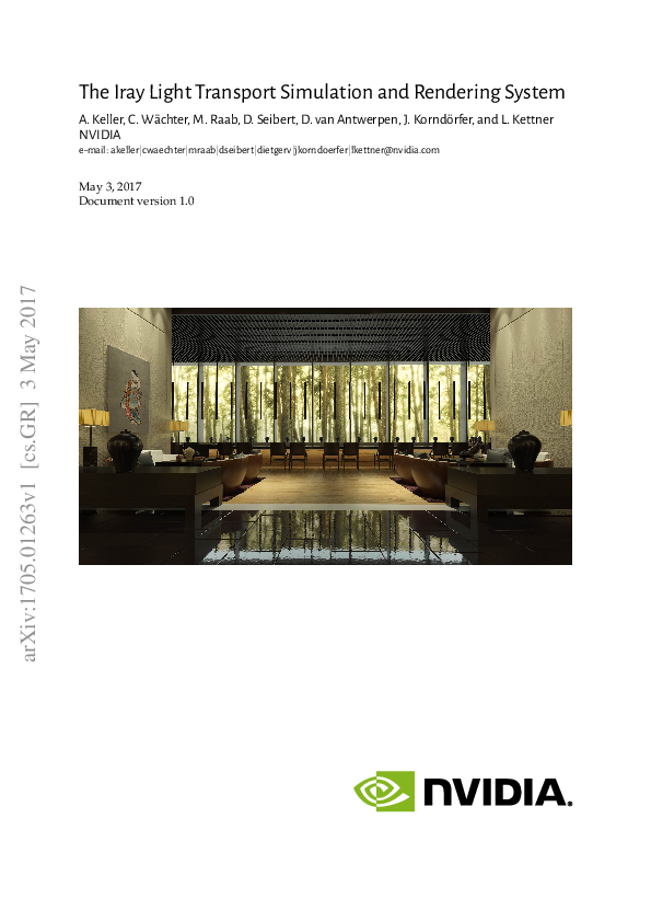 (PDF) The iray light transport simulation and rendering system