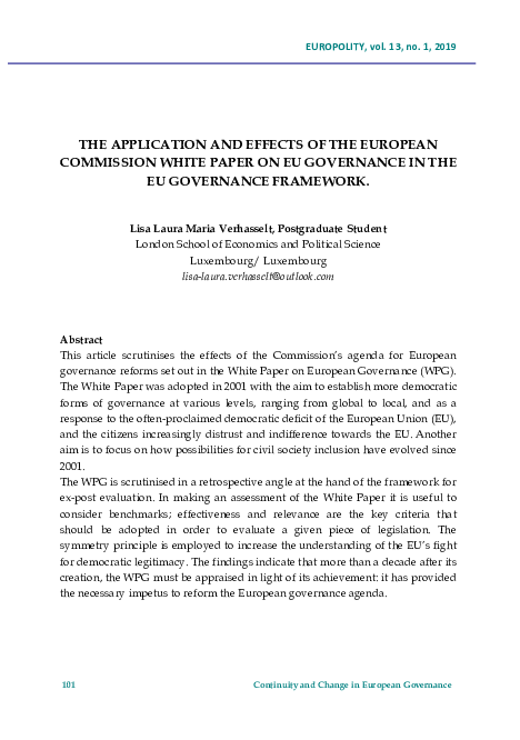 (PDF) The Application and Effects of the European Commission White ...