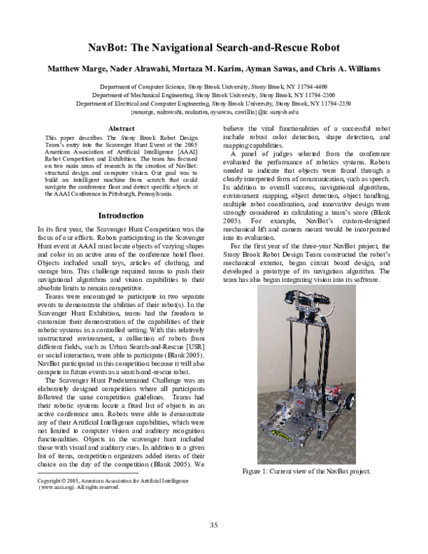 (PDF) NavBot: the navigational search-and-rescue robot