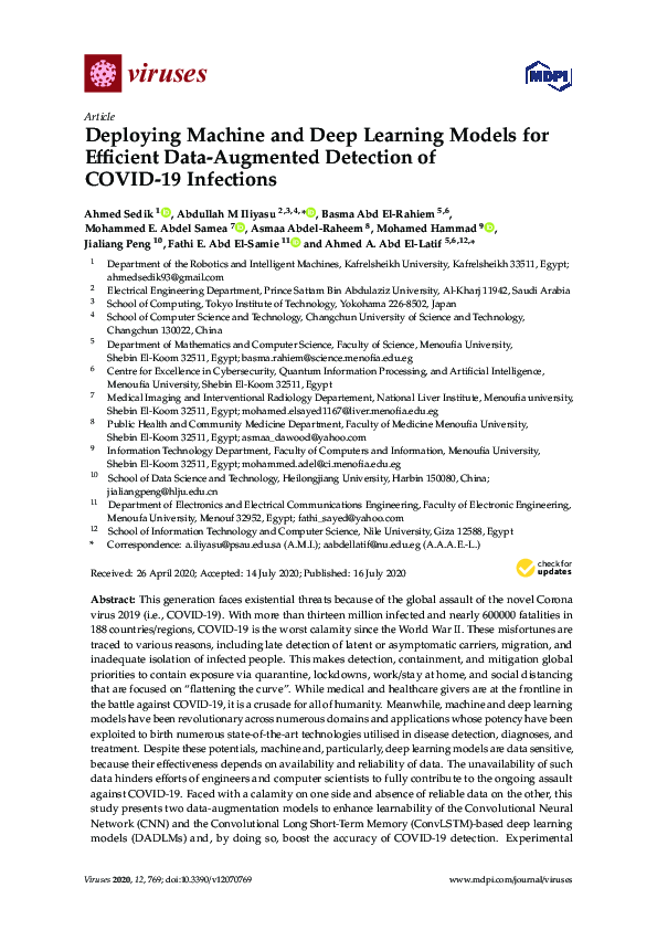 (PDF) Deploying Machine and Deep Learning Models for Efficient Data-Augmented Detection of COVID ...