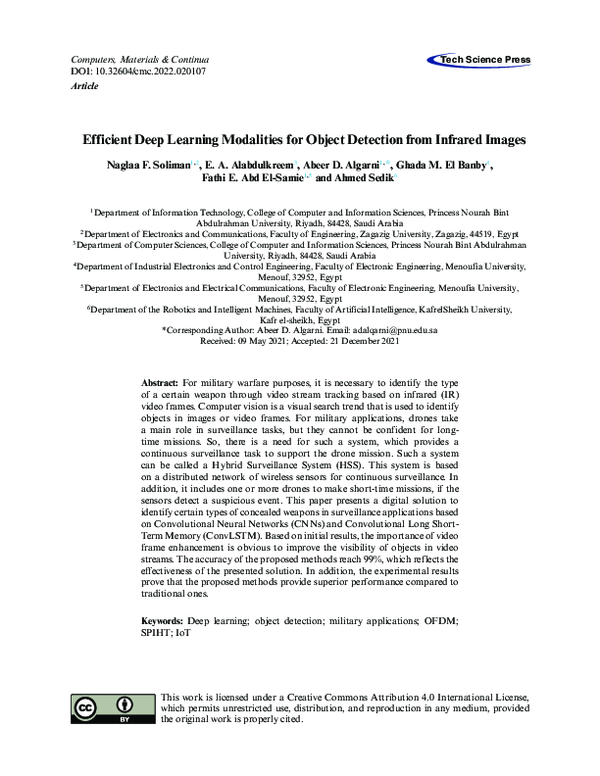 (PDF) Efficient Deep Learning Modalities for Object Detection from ...