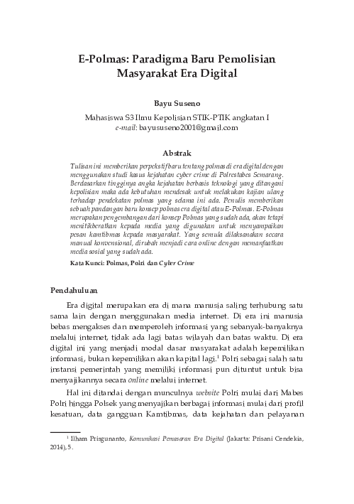 (PDF) E-Polmas: Paradigma Baru Pemolisian Masyarakat Era Digital