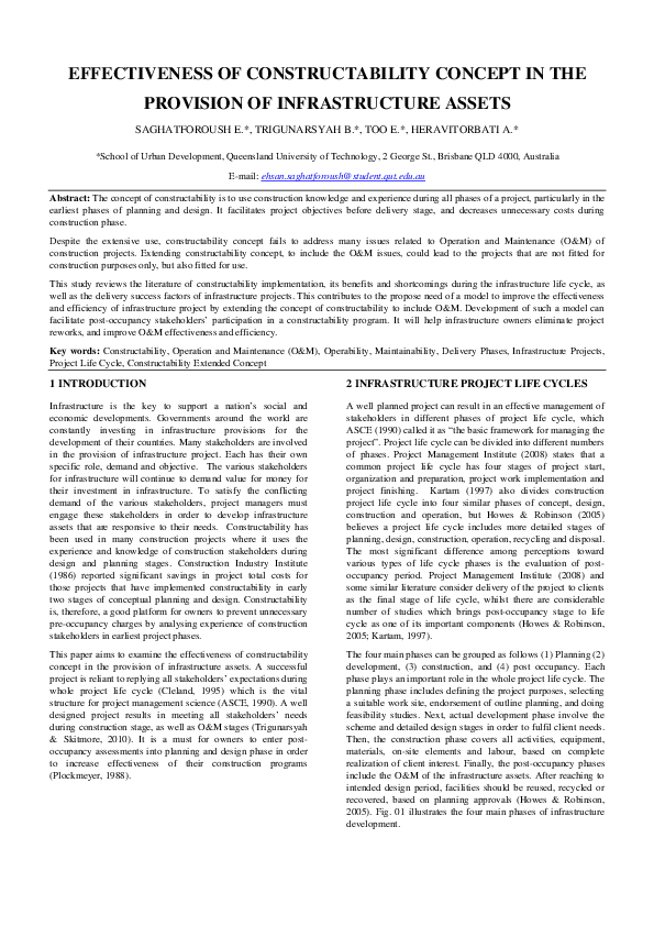 (PDF) Effectiveness of Constructability Concept in the Provision of ...