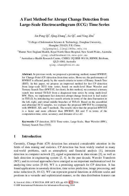 (PDF) A Fast Method for Abrupt Change Detection from Large-Scale Electrocardiogram (ECG) Time Series