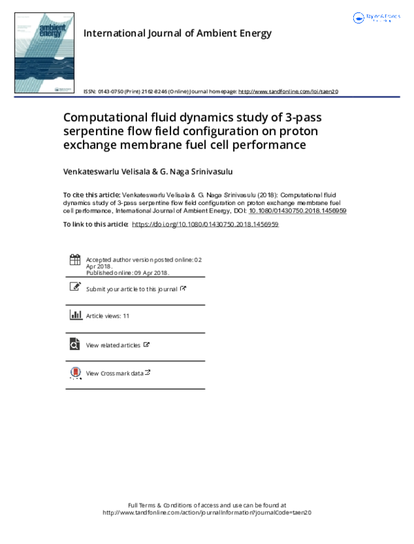 (PDF) Computational fluid dynamics study of 3-pass serpentine flow field configuration on proton ...