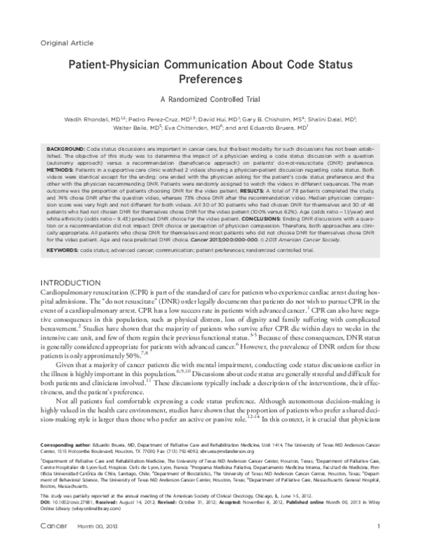(PDF) Patient-physician communication about code status preferences ...