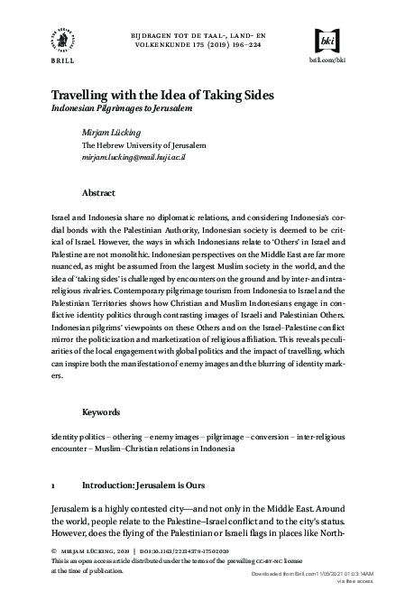 (PDF) Travelling with the Idea of Taking Sides