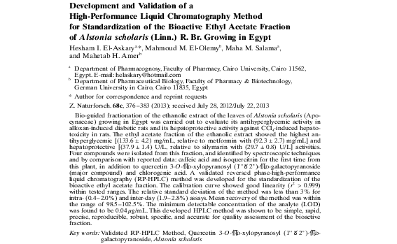 (PDF) Development and Validation of a High-Performance Liquid Chromatography Method for ...