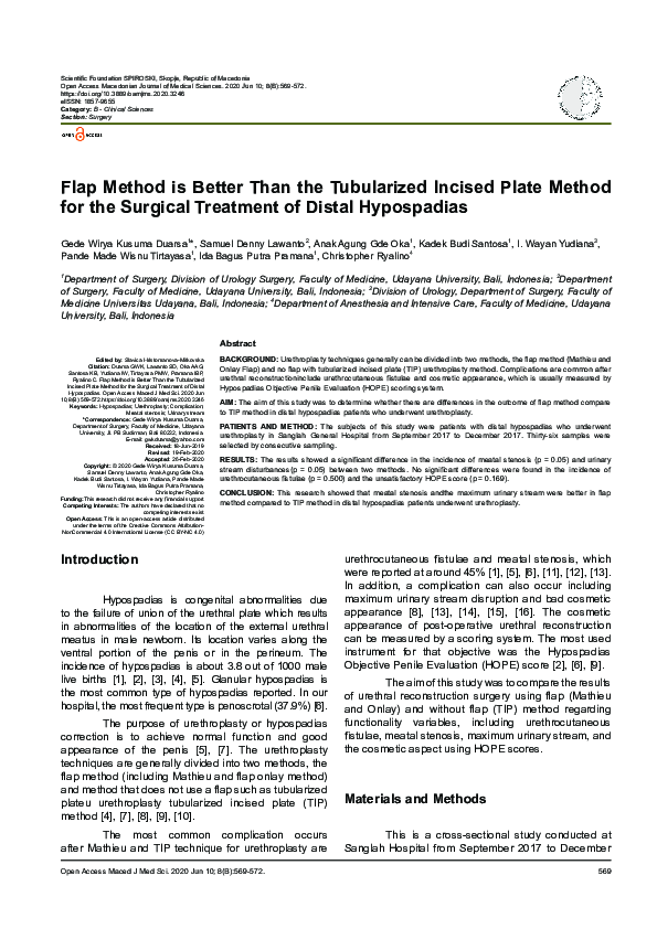 (PDF) Flap Method is Better Than the Tubularized Incised Plate Method ...