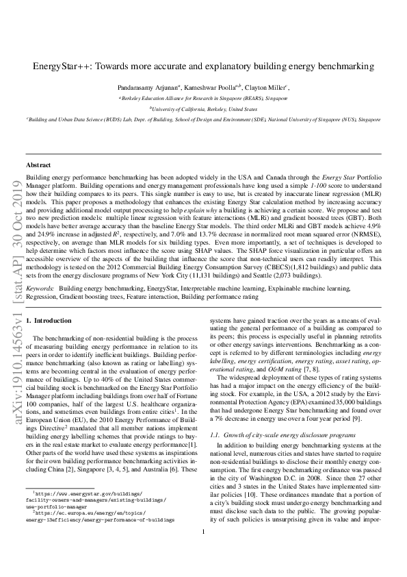(PDF) EnergyStar++: Towards more accurate and explanatory building energy benchmarking