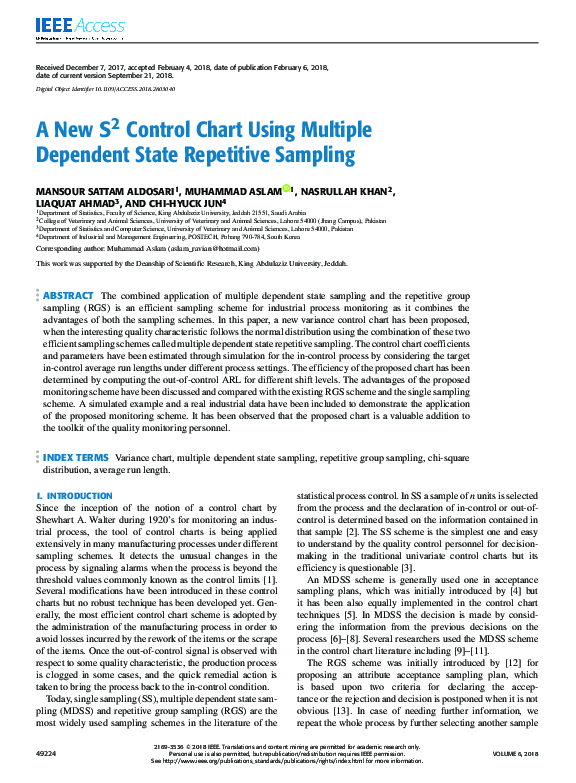 (PDF) A New S2Control Chart Using Multiple Dependent State Repetitive Sampling