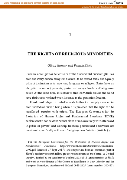(PDF) The Rights of Religious Minorities