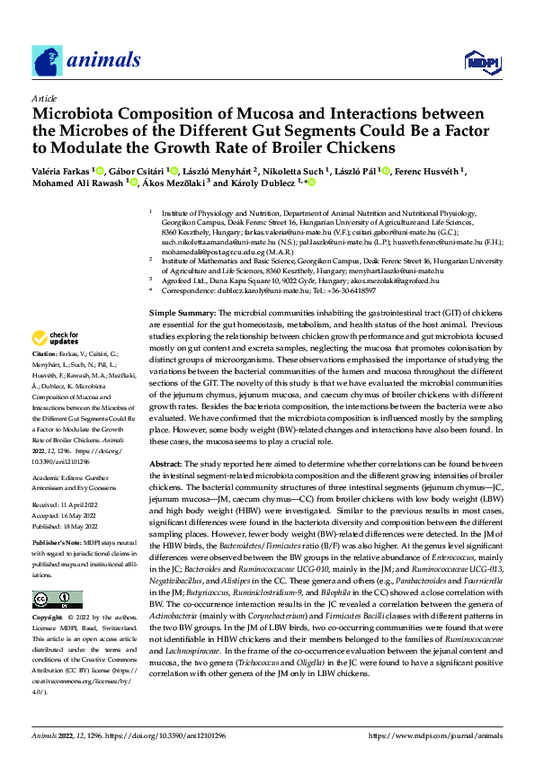 (PDF) Microbiota Composition of Mucosa and Interactions between the ...