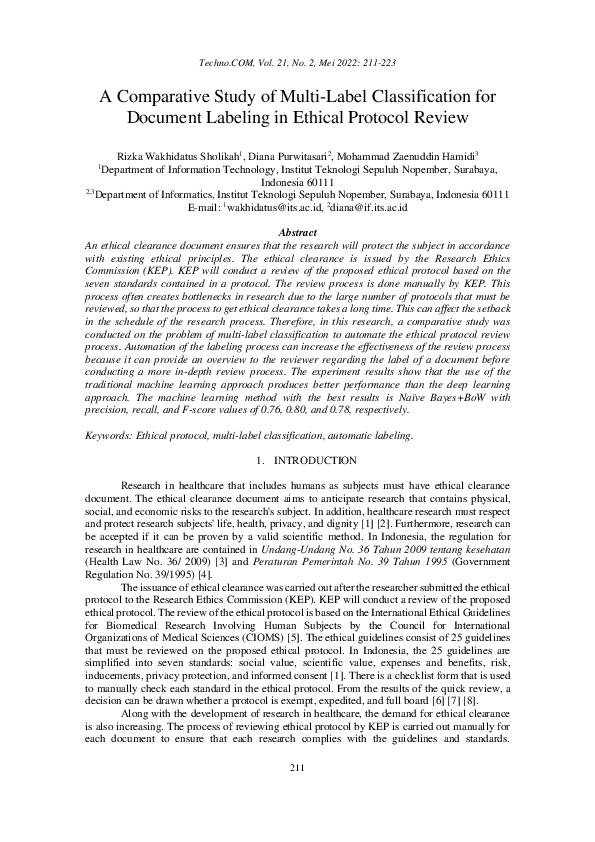 (PDF) A Comparative Study of Multi-Label Classification for Document ...