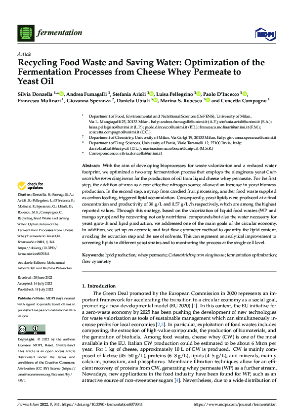 (PDF) Recycling Food Waste and Saving Water: Optimization of the ...