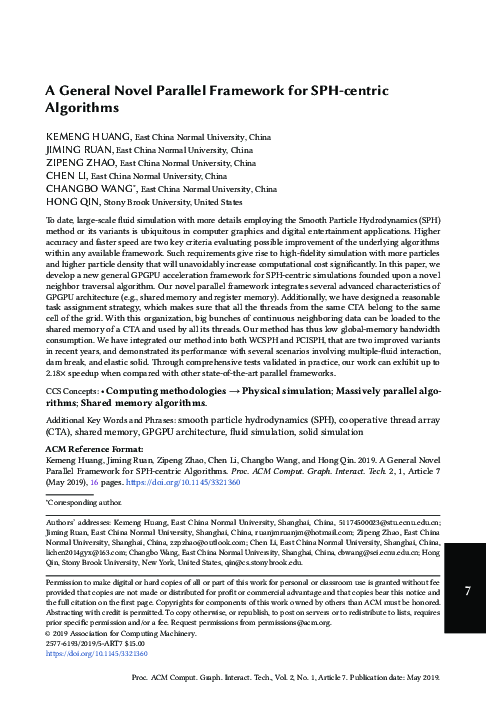 (PDF) A General Novel Parallel Framework for SPH-centric Algorithms (PDF) A General Novel Parallel Framework for SPH-centric Algorithms
